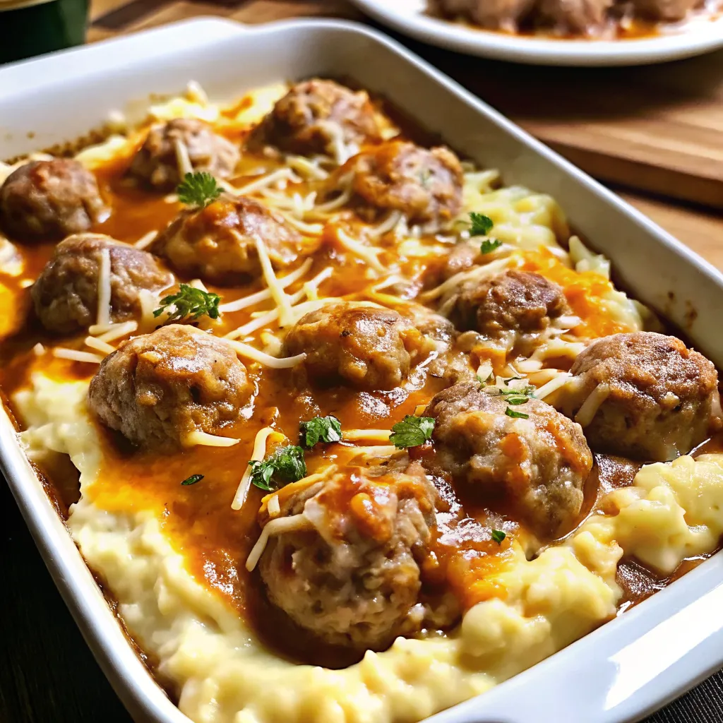 Meatball and Mashed Potato Bake (Easy Comfort Dinner)