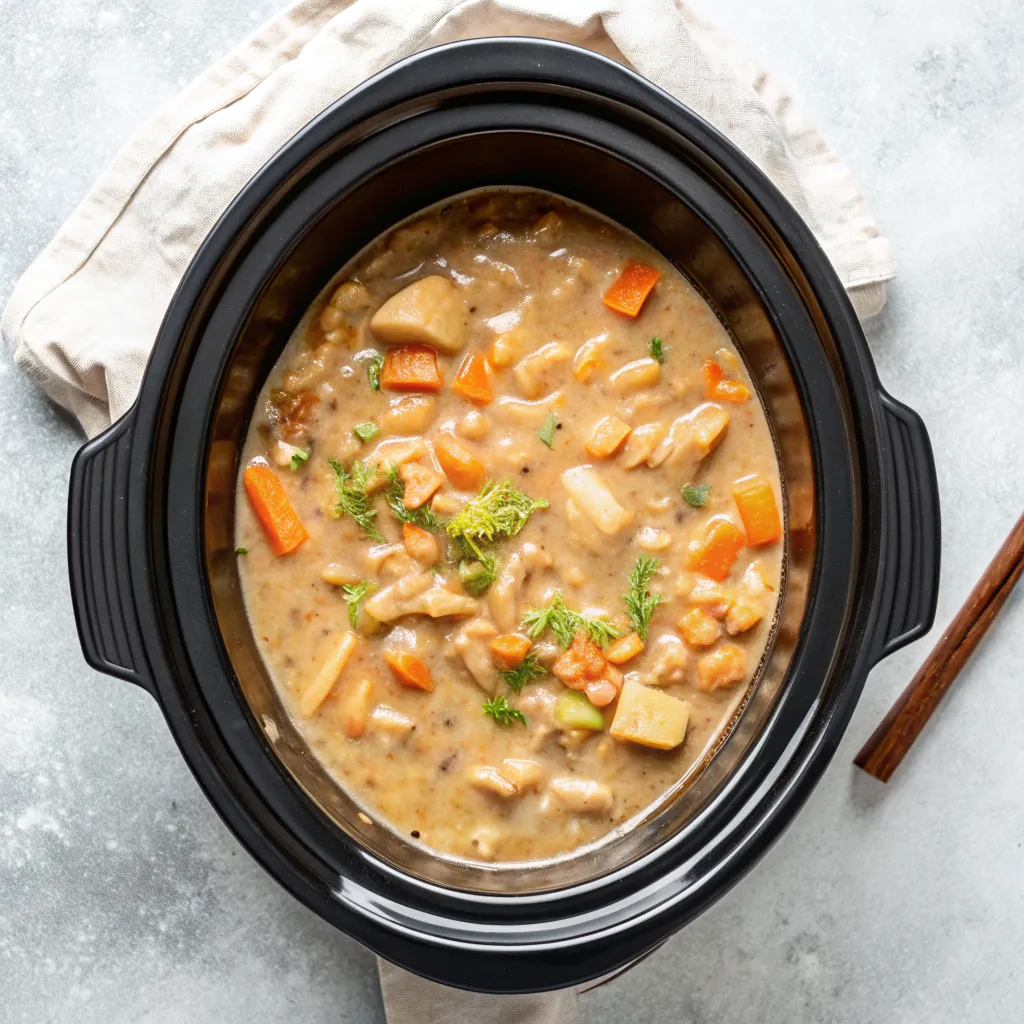 Creamy Slow Cooker White Wine Chicken Stew Recipe