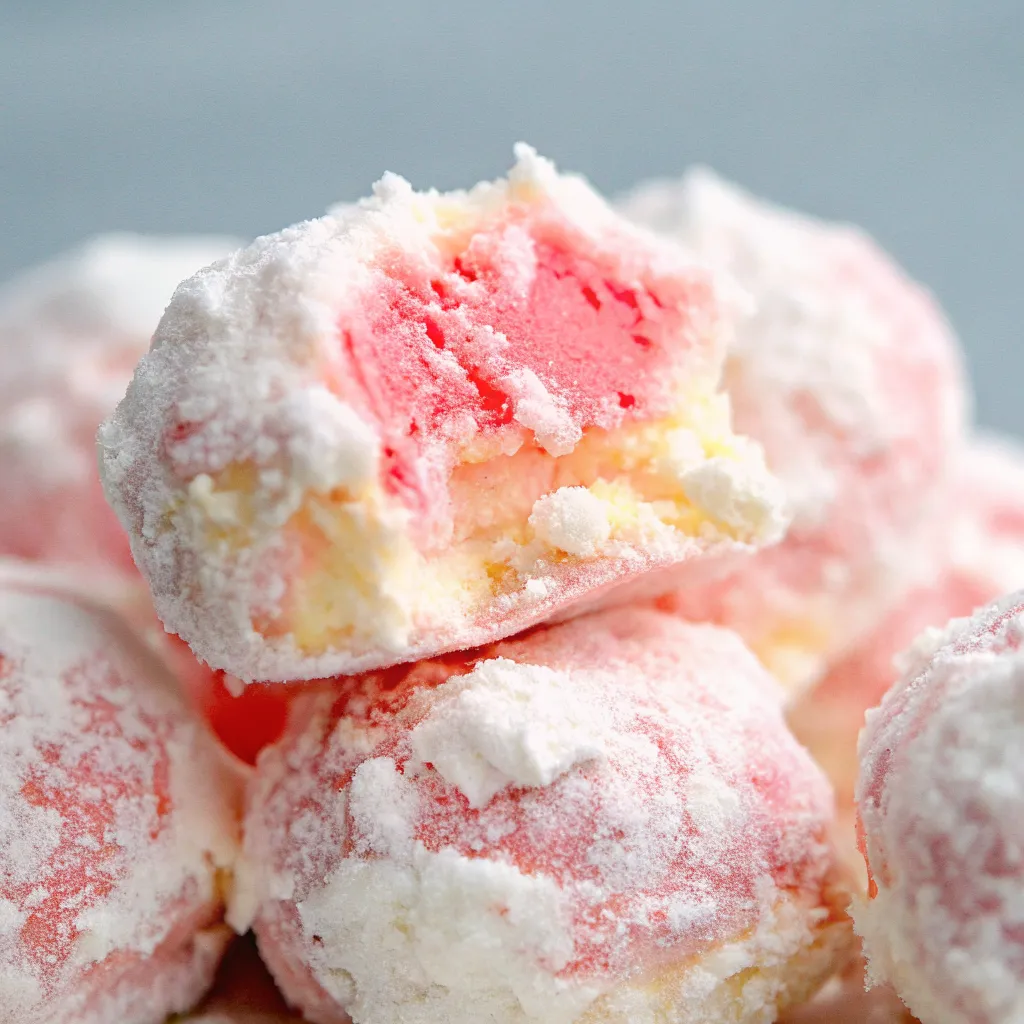 Strawberry Snowball Cookies (Soft & Buttery)
