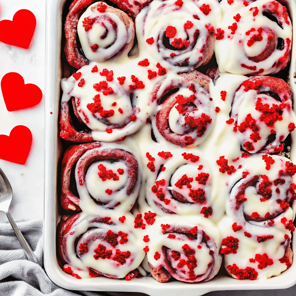Red Velvet Cinnamon Rolls - Kenzie Recipes