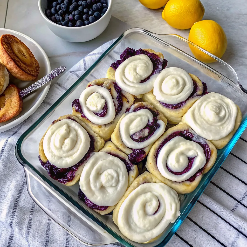 Sourdough Discard Lemon Blueberry Rolls - Kenzie Recipes