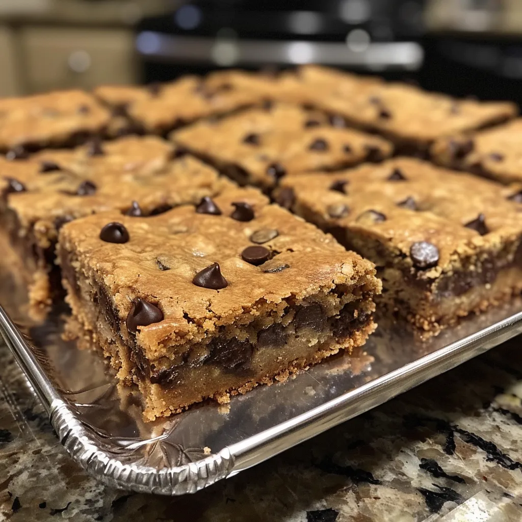 Lunch Lady Chocolate Chip Cookie Bars - Kenzie Recipes
