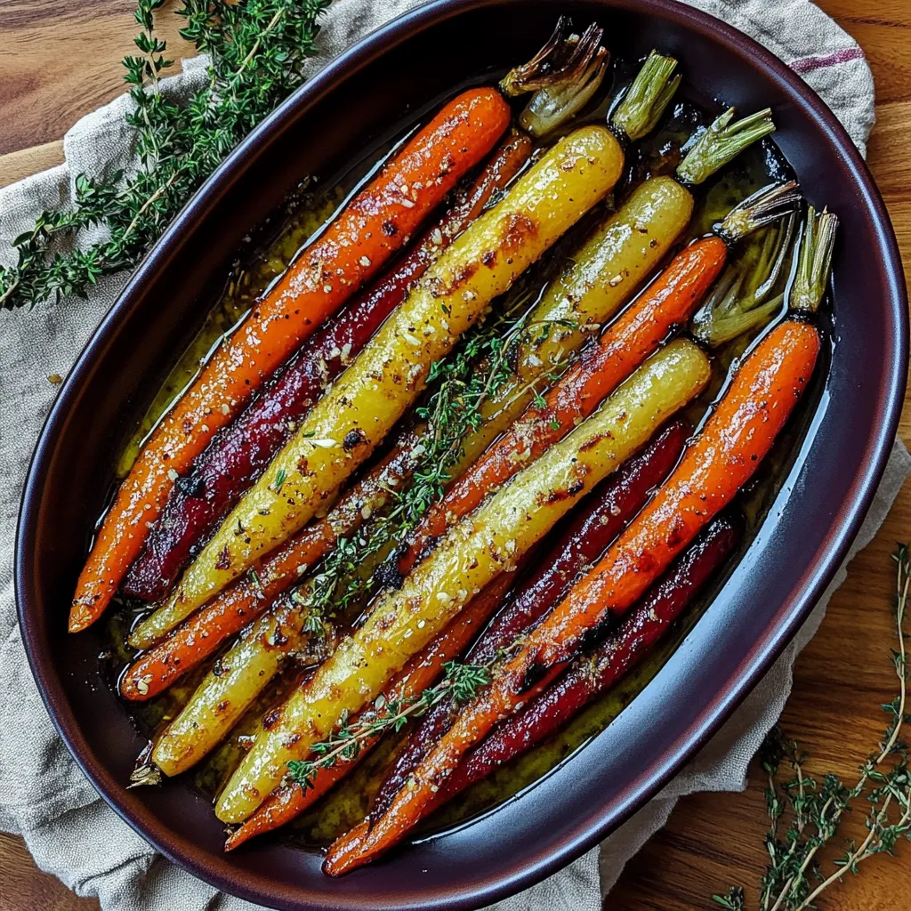 Garlic Roasted Rainbow Carrots - Kenzie Recipes